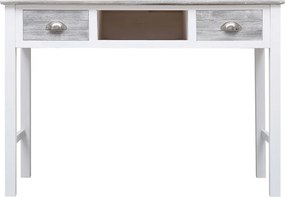 vidaXL Psací stůl 110 x 45 x 76 cm dřevo [284153] Barva: white with silver handles