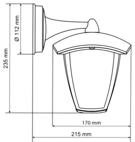 Brilagi - LED Venkovní nástěnné svítidlo LUNA 1xE27/60W/230V IP44