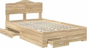 Rám postele s čelo Sonoma dub 120 x 200 cm Kompozitní dřevo 3413213