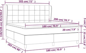 Box spring postel s matrací černá 180x200 cm textil 3127983