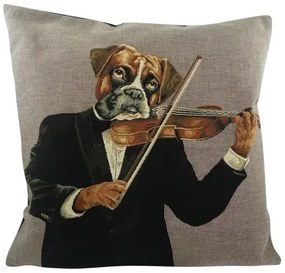 Gobelínový polštář Pes s houslemi - 45*15*45 cm
