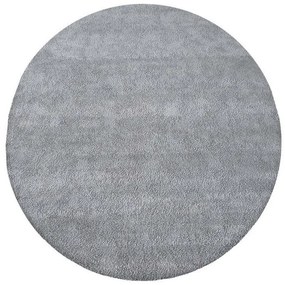Kulatý koberec Shaggy Cosy - šedá / 133 cm