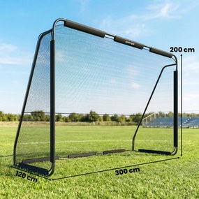 SPORTNOW Velká fotbalová branka pro zahradu 300 x 200 cm, pro děti a dospělé, venkovní branka s odolnou síťovinou a zaoblenými rohy