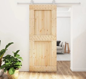 vidaXL Posuvné dveře s kováním 85 x 210 cm masivní borové dřevo [3203112]