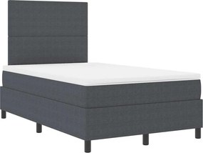 Postel s boxspringem s čelo Tmavě šedá a bílá 120 x 190 cm 3337548