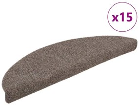 Schodové rohože samolepicí 15 ks 65 x 21 x 4 cm béžové, půlkulaté, velké 322355