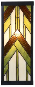 Nástěnné zeleno-béžové světlo Tiffany v art deco stylu Claire – 14x16x40 cm