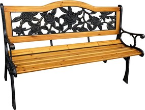 Tomido Lavička zahradní parková dřevěná kovová s opěradlem 26570