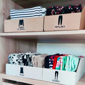 KARTON PAK Úložné boxy na oblečení, organizéry do skříně BÍLÝ KARTON 20x54cm