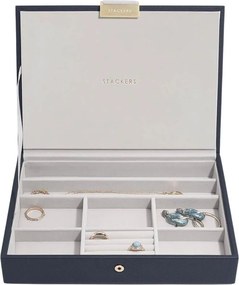 Krabička na šperky Stackers s poklicí classic tmavomodrá