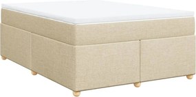 Box spring postel s matrací krémová 160x200 cm textil 3285392
