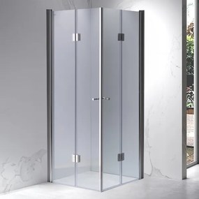 BPS-koupelny Čtvercový sprchový kout HYD-SK1290C 100x100 chrom/transparent + vanička HYD-OSV-SXL02C černá