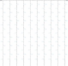 Hobby Line LED světelný závěs do okna, 200 × 200 cm, ledově bílá, 200 diod, čirý kabel, IP20 do interiéru
