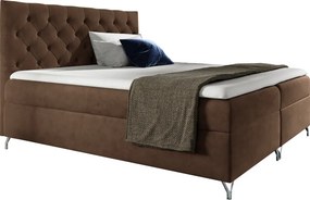 Boxspringová postel, 160x200, hnědá látka Velvet, GULIETTE + dárek