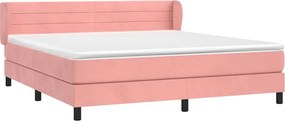 Box spring postel s matrací růžová 160x200 cm samet 3127564