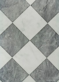 Breno PVC SMARTEX Holywell 097L - šedo-bílá dlažba, šíře 100 cm
