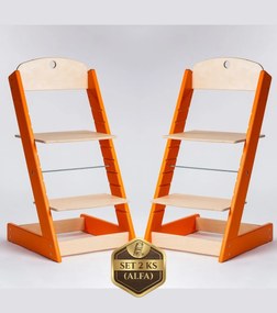 Lucas Wood Style - rostoucí židle ALFA III zvýhodněný set 2 ks - oranžová + oranžová
