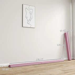 SPORTNOW 236 cm skládací kladina, přenosná gymnastická kladina, protiskluzová kladina, gymnastická a balanční kladina do 80 kg, pro děti od 3 let, vn…