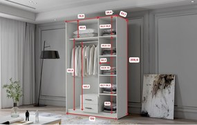 Šatní skříň ADA I 120 cm - béžová/černé úchytky