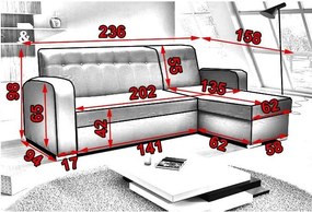 Moderní rohová sedací souprava Rocky - HIT 2016 Roh: Orientace rohu Levý roh