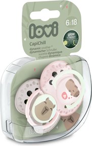LOVI Dudlík silikonový dynamický CAPICHILL 6-18m 2ks holka