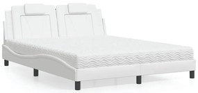 Postel Viana s matrací bílá 160 x 200 cm umělá kůže 3208804