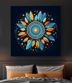 Obraz na plátně - Mandala vodní lapač FeelHappy.cz Velikost obrazu: 100 x 100 cm