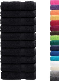 Premium ručníky SOLUND 10 ks černé 50 x 100 cm 600 g/m² 137427