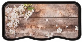 Plastový odkapávač na boty FLOMA Flowers &amp; Wood - 38 x 75 x 2,1 cm