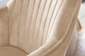 Designová otočná židle Gaura šampaňský samet