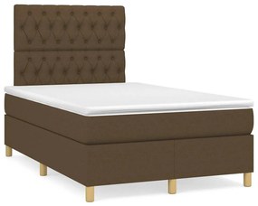 Box spring postel s matrací tmavě hnědá 120x190 cm textil 3269954