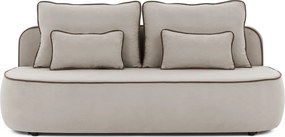 Hnědá/taupe sametová rozkládací/s úložným prostorem pohovka 210 cm Saga – Ropez