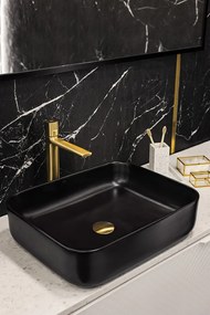 Laveo Mogami, keramické umyvadlo na desku 500x400x135mm, černá matná, LAV-VUM_B250