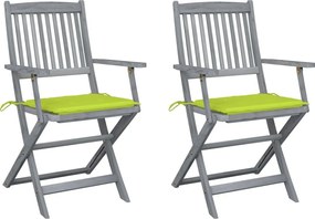 vidaXL Skládací zahradní židle s poduškami 2 ks masivní akáciové dřevo [3064494] Barva: antracitová
