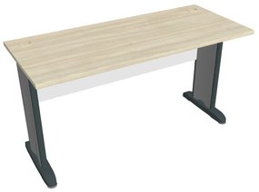 Stůl pracovní rovný 140 cm hl. 60 cm - Hobis Cross CE 1400 Dekor stolové desky: akát, Dekor lamino podnože: bílá, Barva nohou: černá