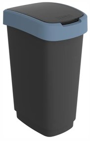 Odpadkový koš s houpacím víkem - ROTHO TWIST, 50 l Barva: modrá