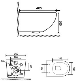 BPS-koupelny Podomítkový modul Geberit DuoFix s WC mísou MU-WH-GL-RIM-03 + ovládací tlačítko Delta 30 bílá