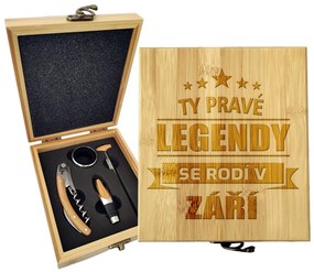 Sablio Dárková sada na víno Ty pravé legendy se rodí v září: 147×168×49 mm