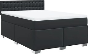 Box spring postel s matrací černá 140 x 190 cm umělá kůže 3288420