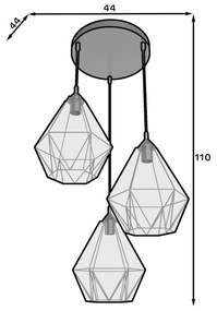 Eltap Industriální osvětlení Bendinni 3, 44x44x110cm