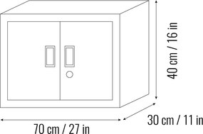 Závěsná plechová skříňka 40x70x30 cm