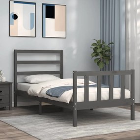 vidaXL Rám postele s čelem 90 x 190 cm masivní dřevo [3191874] Barva: Černá
