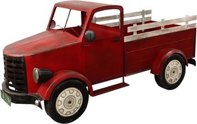 Veliký dekorativní model červené kovové retro auto Pick-up truck - 246*104*112 cm