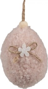 Růžové závěsné velikonoční plstěné vajíčko Magiccal - Ø 5*7 cm