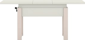 Rozkládací polohovací konferenční stolek HOGO 3v1 | 120-157x62,5-74,5x67 cm | síla horní desky 32 mm | bílá/nohy kašmír