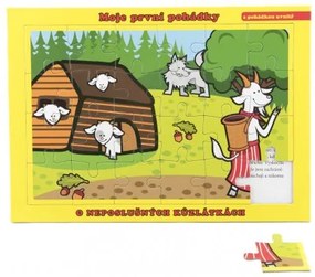 Puzzle deskové O Neposlušných Kůzlátkách 26x17cm 24 dílků Moje první pohádky