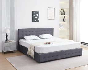 Postel MINDY 180x200, šedá Velvet látka s úložným prostorem Kondela 0000399608