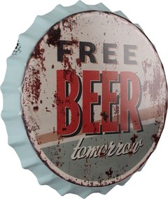 Nástěnná kovová cedule Beer Free Tomorrow - Ø 33 cm