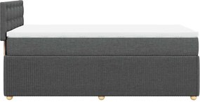 Box spring postel s matrací tmavě šedá 100 x 200 cm textil 3289682