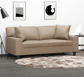2místná pohovka s polštáři cappuccino 140 cm umělá kůže 3200870
